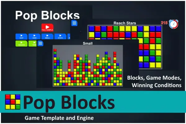 Pop Blocks Game Template And Engine Unity Asset Sagui Itay Unity Assets And Software Development